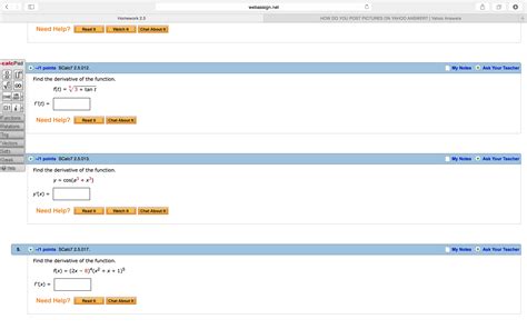 Calculus Webassign Mathematics Homework Help