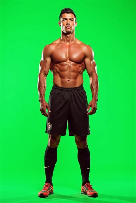 Cristiano Ronaldo Full Body Image With Green Screen Seaart Ai