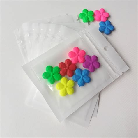 흰색투명 셀프 씰 지퍼 플라스틱 포장 폴리 가방 10x18cm 진주 필름 지 플락 보석 가방 패키지 걸이 구멍 포함