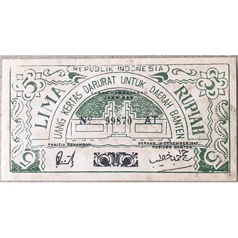 Jual Uang Kuno Orida Banten 5 Rupiah 1947 Orida Book 756 Kota Tangerang Restayumna