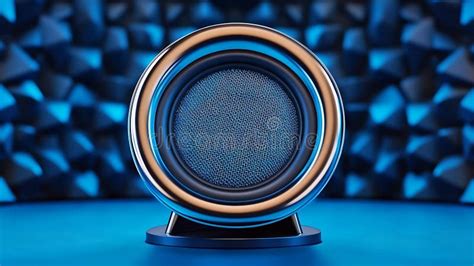 Close Up View Of A Modern Speaker Cone In Blue Stock Illustration Illustration Of Device