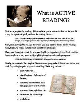 What Is Active Reading By Miss Gearty S Goods TpT