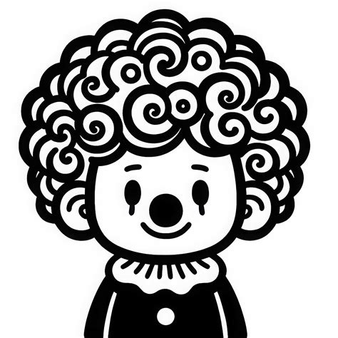 Clovn Cu Părul Amuzant Desen De Colorat Simplu Gratuit