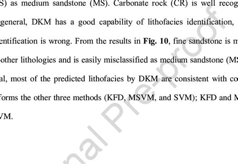 Lithofacies Identification Of Well D13 By Dkm Svm Kfd And Msvm