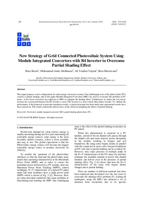 Pdf New Strategy Of Grid Connected Photovoltaic System Using Module Integrated Converters With