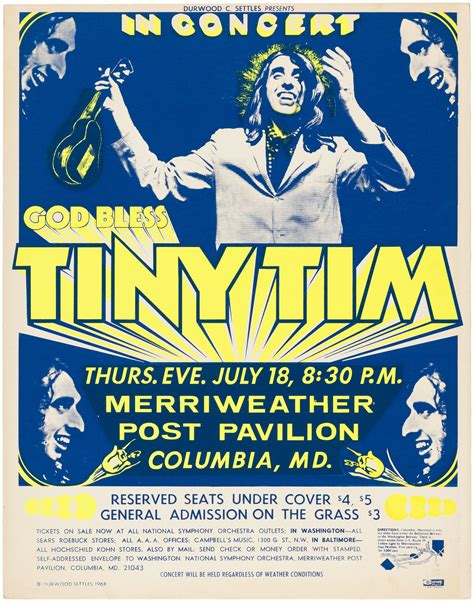 Hakes Tiny Tim 1967 Concert Poster By Dail Beeghly