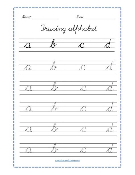 English Alphabets Of Cursive Lowercase