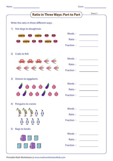 Ratio And Proportion Worksheet E
