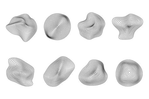 Topography Line Pattern Circles Circular Organic Rings Wavy Abstract