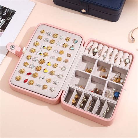 Badu Bg Съхранение Кутия за бижута Органайзер за пътуване Бижутерска кутия Витрина за пръстени