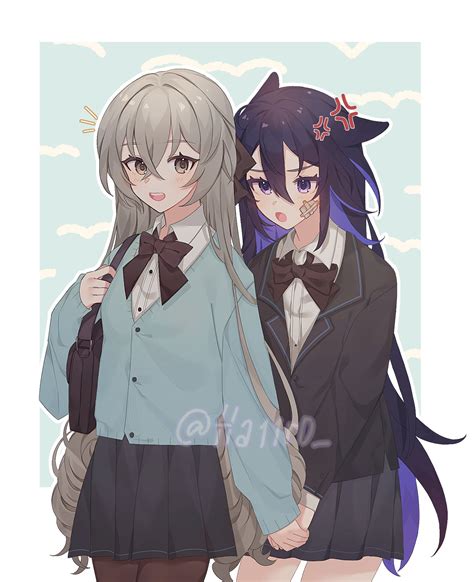 Bronya Rand And Seele Honkai And More Drawn By Ha Ro Danbooru