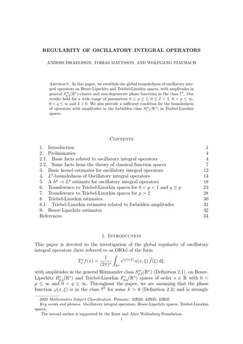 Pdf Regularity Of Oscillatory Integral Operators