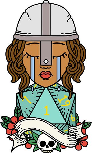 자연 하나의 D20 주사위 롤 일러스트레이션으로 우는 인간 전투기 굴리기에 대한 스톡 벡터 아트 및 기타 이미지 굴리기