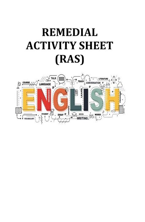 Remedial In English 8 Activities Remedial Activity Sheet Ras