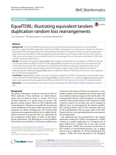 Pdf Equaltdrl Illustrating Equivalent Tandem Duplication Random Loss