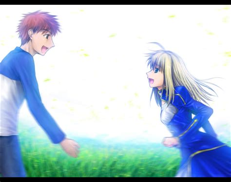 Artoria Pendragon Saber And Emiya Shirou Fate And More Drawn By Puyo Puyotopia Danbooru