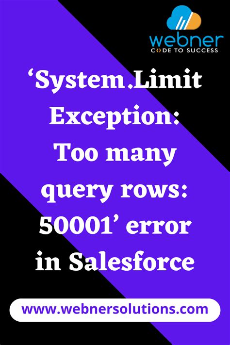 ‘systemlimitexception Too Many Query Rows 50001 Error In Salesforce By Webner Solutions