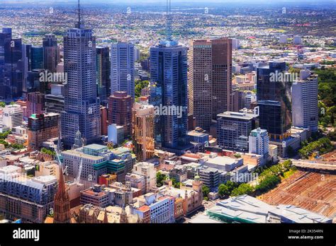 High Rise Business Towers In Melbourne City Cbd From Elevation Of