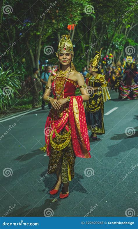 A Young Pretty Girl Wearing A Crown And Traditional Cloth From East