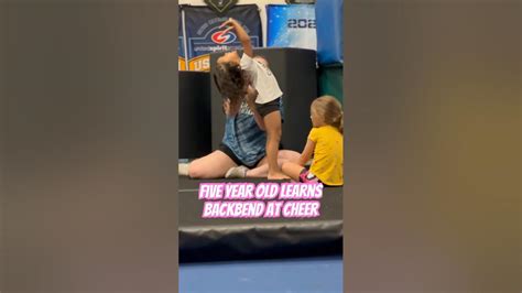 5 Year Old Learns How To Do A Backbend At Cheer🩷📣 Motivation
