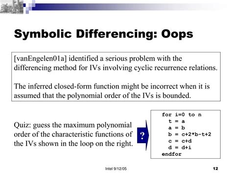 Ppt Induction Variable Analysis With Chains Of Recurrences Powerpoint