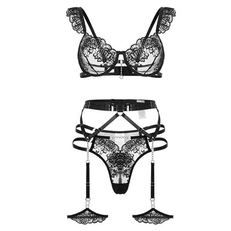 Perspective Embroidery Lace Sexy Lingerie Set Revneu