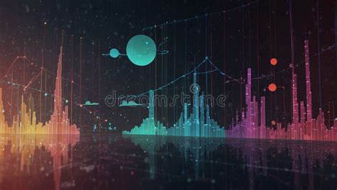 Futuristic Data Visualization With Colorful Graphs And Abstract