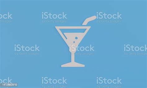 3d 일러스트 블루 배경에 최소한의 칵테일 음료 기호 여름 서핑 여름 휴가 해변 개념 배경을 즐길 수 있습니다 0명에 대한 스톡 사진 및 기타 이미지 Istock