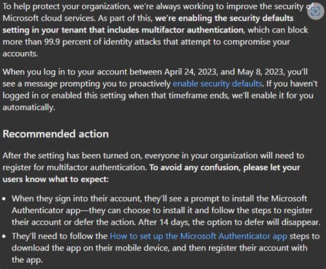 The Security Defaults Setting For Your Xxxxx Tenant Will Be Turned On By May 8 2023 Microsoft Qanda