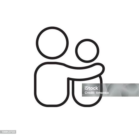 벡터 간단한 아이콘 아버지 포옹 아들 행복한 아버지의 날 고립 된 일러스트 우정 로고 자녀를 둔 아버지 가족 개념 0명에 대한 스톡 벡터 아트 및 기타 이미지 Istock