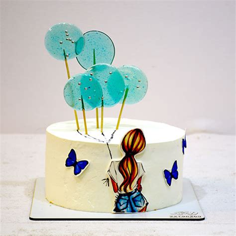 کیک دخترانه نوجوان آبنباتی