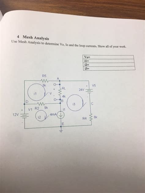 Solved Use Mesh Analysis To Determine Vo Io And The Loop