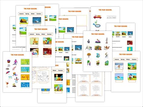 Времена года на английском языке скачать и распечатать упражнения —