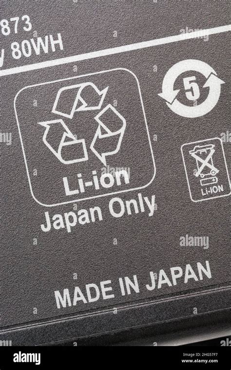 Old Lithium Ion Li Ion Laptop Computer Battery With Mobius Loop Recycling Symbol Prominent