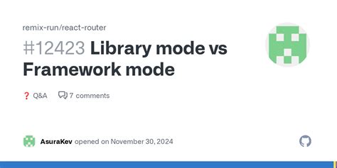 Library Mode Vs Framework Mode · Remix Run React Router · Discussion