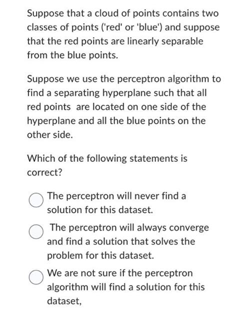 Solved Suppose That A Cloud Of Points Contains Two Classes