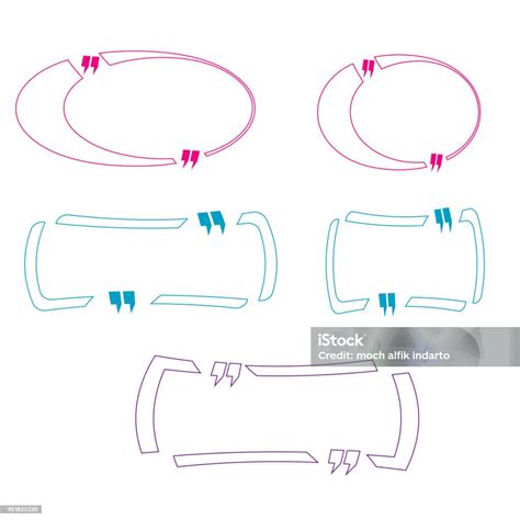 다채로운 개요 거품 연설 견적 상자 템플릿 디자인 그림 흰색 배경에 고립 0명에 대한 스톡 벡터 아트 및 기타 이미지 0명 기포 대화 풍선 문자 기호 Istock