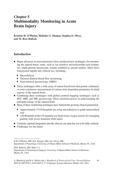 PDF Multimodality Monitoring In Acute Brain Injury