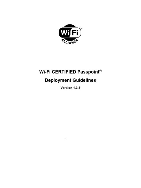 Wi Fi Certified Passpoint Deployment Guidelines V133 Pdf Wi Fi