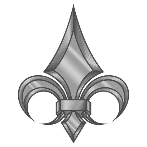 Premium Vector Fleur De Lis Vector Design In Grayscale Metallic Style