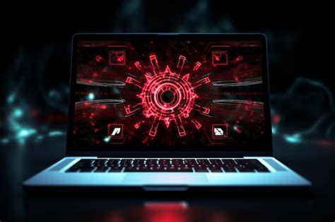 Premium Ai Image System Hacked Warning Alert On Notebook Laptop Cyber Attack On Computer