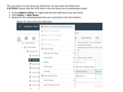 Shut Down The Hosts Dell Technologies Smartfabric Esxi Brownfield Deployment Migrating Esxi