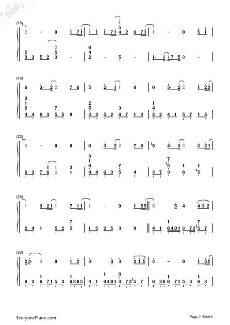 Only Human 一公升眼泪主题曲双手简谱预览2 钢琴谱文件五线谱双手简谱数字谱MidiPDF免费下载