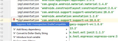 version incompatibility issue ‘com android support support v4 28 0 0 stack overflow