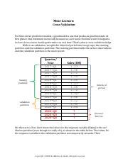 Mini Lecture Cross Validation Pdf Mini Lecture Cross Validation For Time Series Prediction