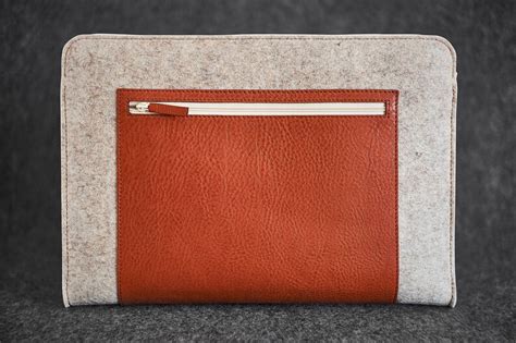 Laptop Felt And Leather Folio Hand Made Etsy