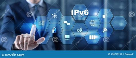 IPv6 Internet Protocol On Server Room Background Business Technology