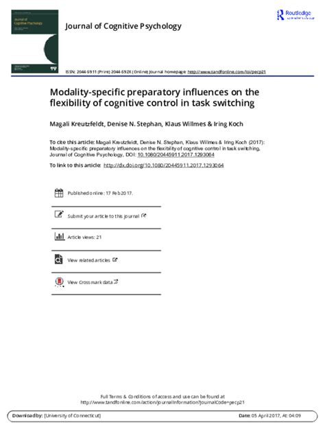 Pdf Modality Specific Preparatory Influences On The Flexibility Of