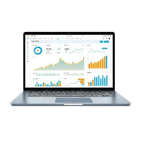 Business Analytics Dashboard On Laptop Screen Visualizing Data For Strategic Insights Computer