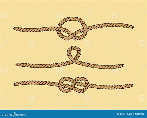 Natural Brown Tangled Twine Rope Illustrator Brush Vector